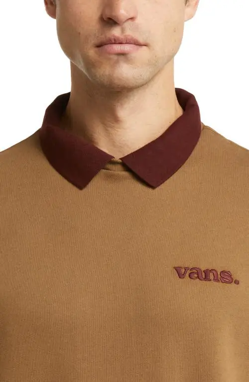 VANS Spread Collar Cotton Blend Sweatshirt