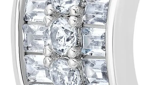 CRISLU Baguette And Round Hoop Earrings - Silver