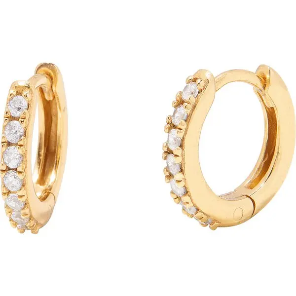 BROOK & YORK Sienna Pavé Cubic Zirconia Huggie Hoop Earrings - Gold