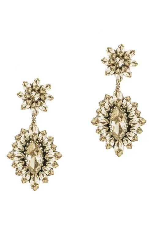 Deepa Gurnani Alianah Crystal Drop Earrings - Gold