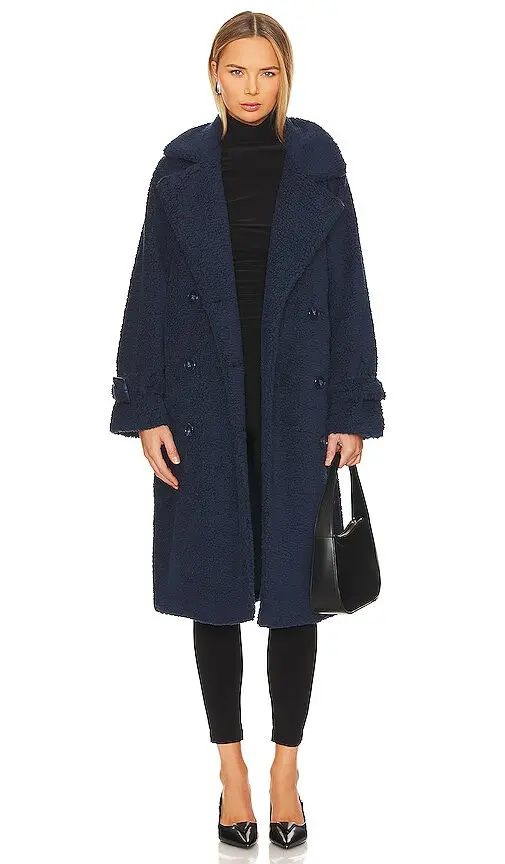 LAMARQUE Malani Faux Fur Coat - Navy