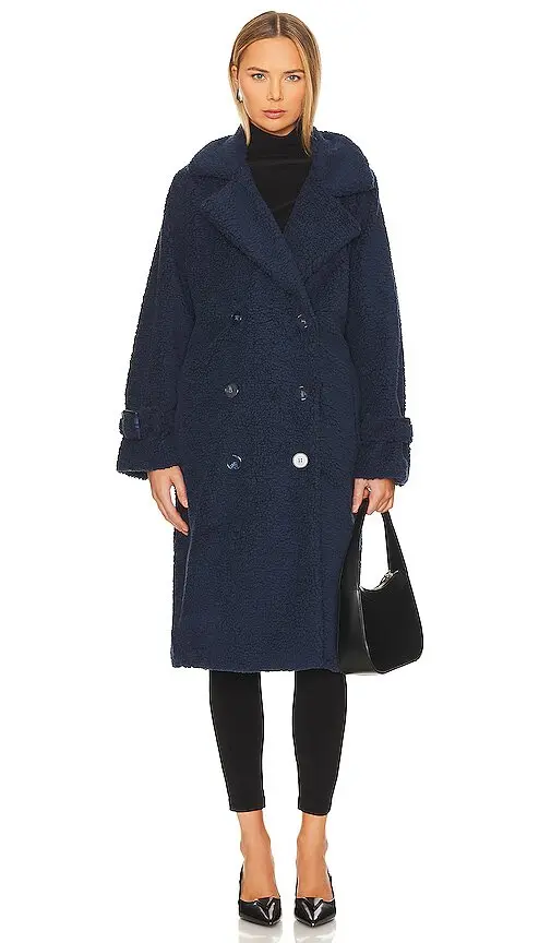 LAMARQUE Malani Faux Fur Coat - Navy
