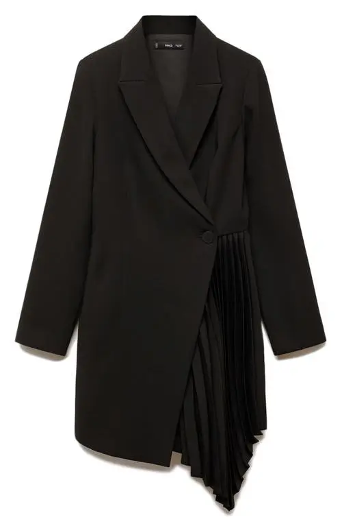mango pleated blazer dress Mango Pleated Asymmetric Long Sleeve Blazer Dress In Black - 61% Off