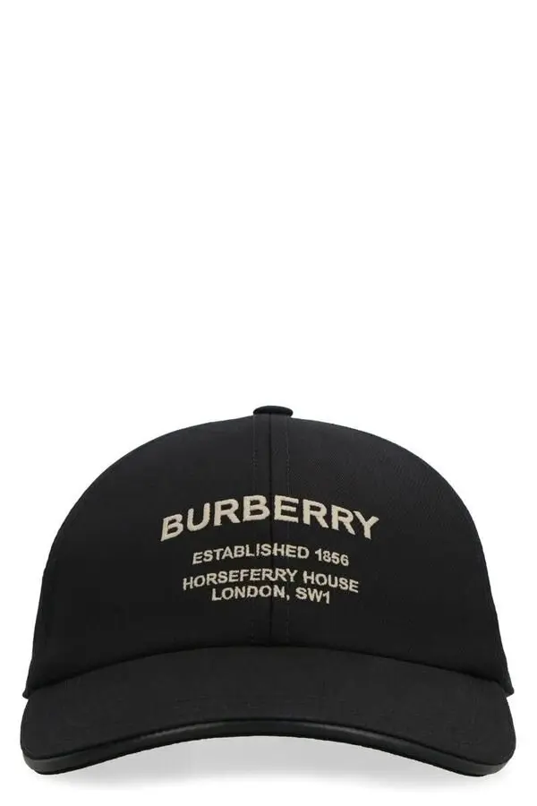 Burberry Horseferry House Embroidered Logo Adjustable Cap Size M - Black/White Burberry Horseferry-Motif Baseball Cap - Black | Editorialist main image 4