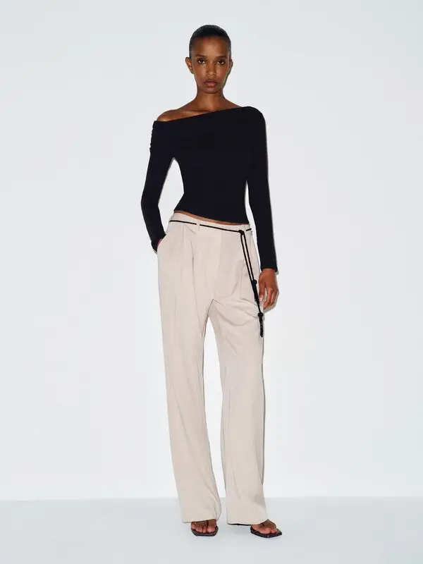 REFORMATION Elio Knit Top - Black