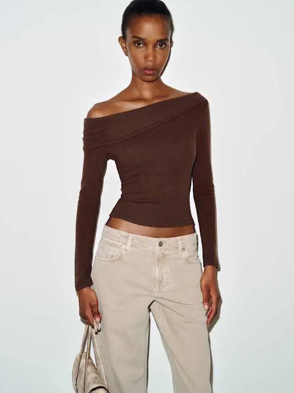 REFORMATION Elio Knit Top - Brown