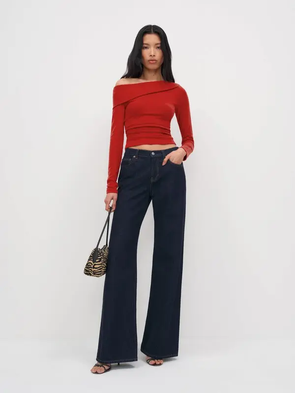 REFORMATION Elio Knit Top - Red