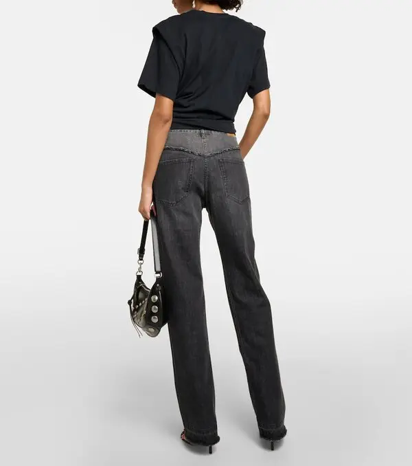 Isabel Marant Étoile Zelikia Gathered Crop Top - Black