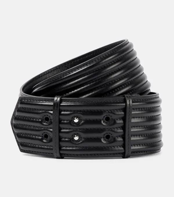 Alaïa Padded Leather Belt - Black