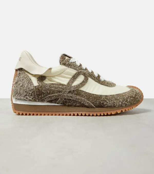 Loewe Flow Runner Suede-trimmed Sneakers