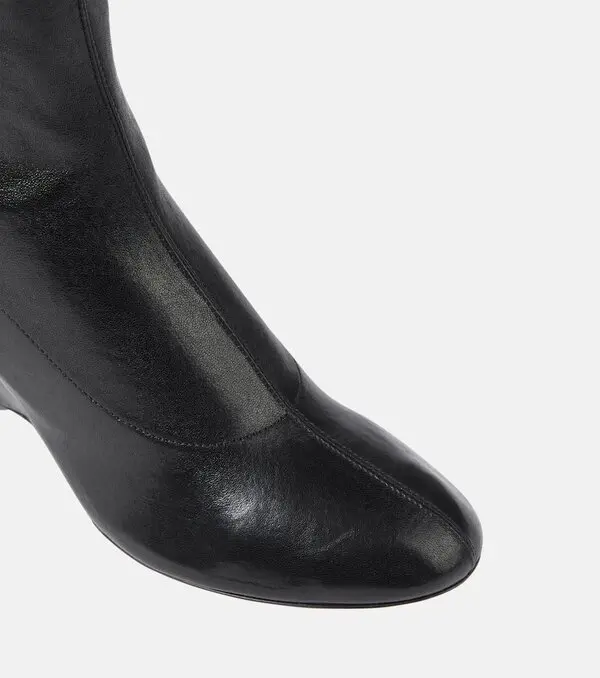 Khaite Apollo Wedge Leather Ankle Boots