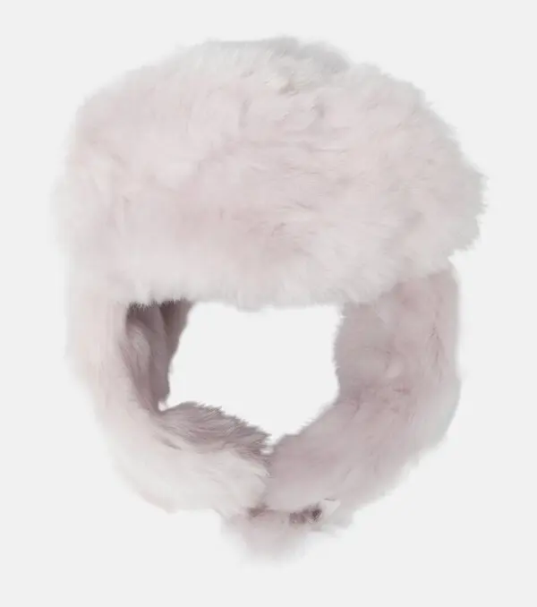 Burberry Shearling Trapper Hat - Purple