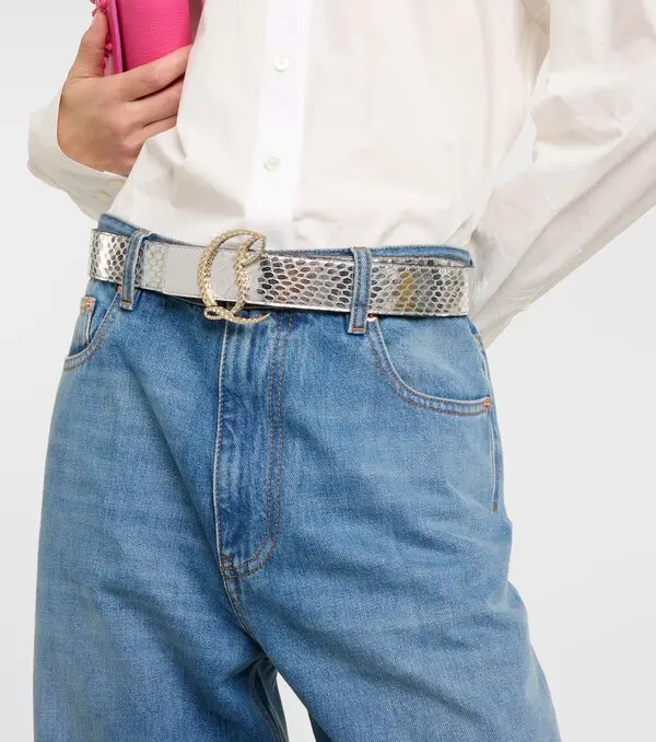 CHRISTIAN LOUBOUTIN Cl 35mm Metallic Belt