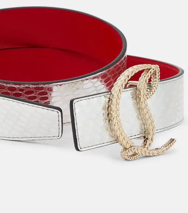 CHRISTIAN LOUBOUTIN Cl 35mm Metallic Belt