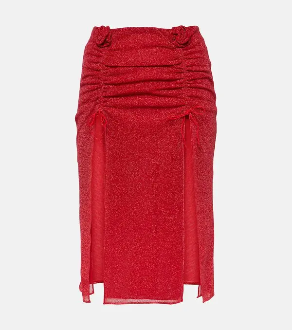 Oseree Lumière Midi Skirt - Red