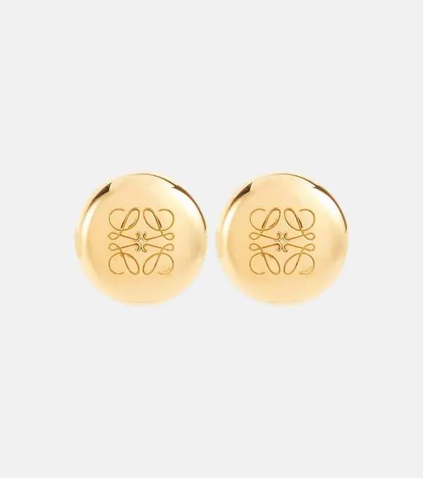 Loewe Anagram Pebble Sterling Silver Earrings - Gold