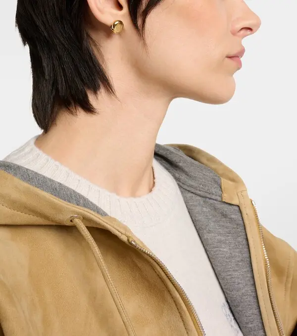Loewe Anagram Pebble Sterling Silver Stud Earrings - Gold