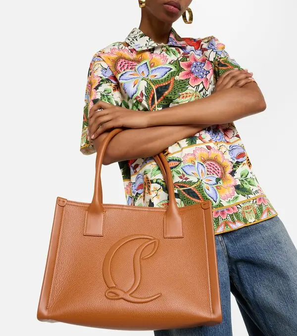 CHRISTIAN LOUBOUTIN By My Side Large Leather Tote Bag - Brown