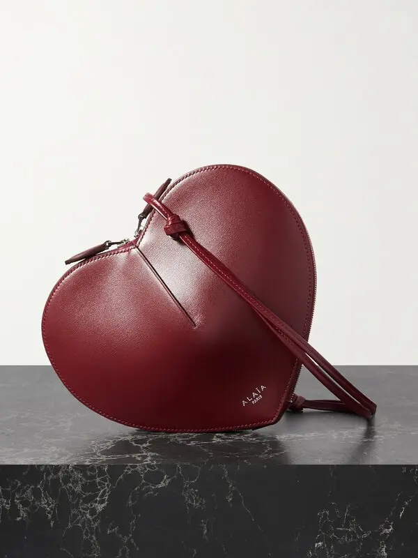 Alaïa Le Coeur Leather Shoulder Bag - Burgundy