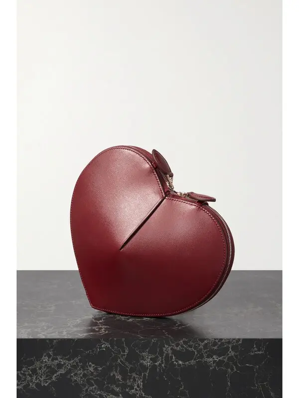 Alaïa Le Coeur Leather Shoulder Bag - Burgundy