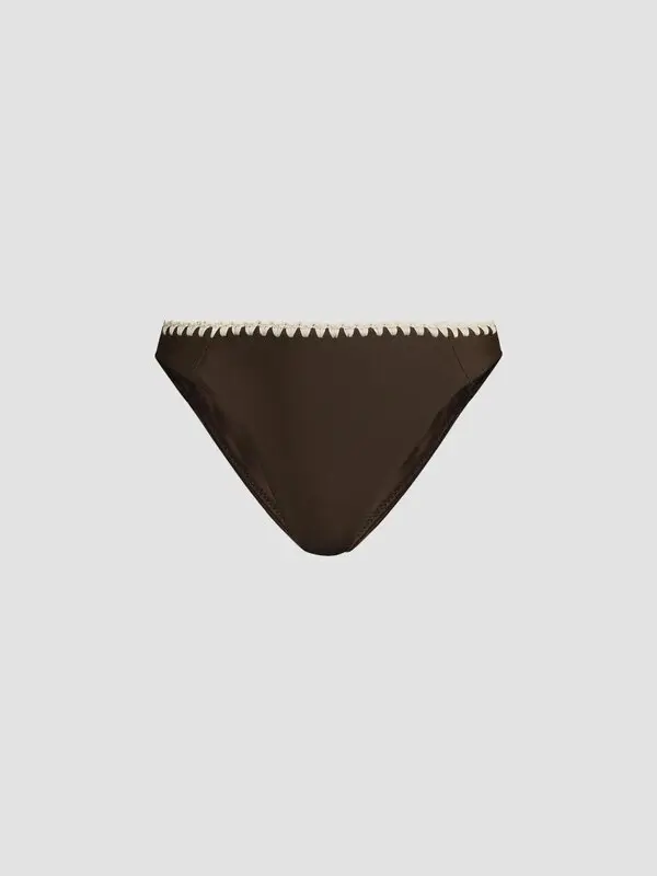 Ramy Brook Iliana Crochet-trimmed Bikini Bottom - Beach Brown