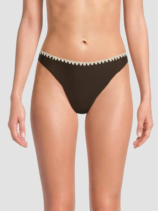 Ramy Brook Iliana Crochet-trimmed Bikini Bottom - Beach Brown