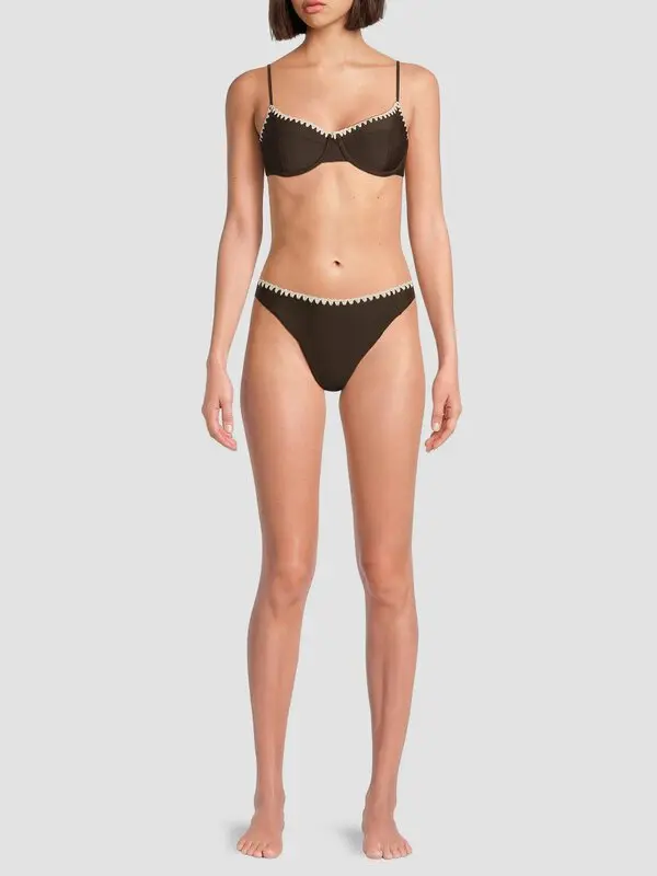 Ramy Brook Iliana Crochet-trimmed Bikini Bottom - Beach Brown