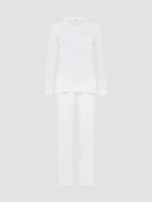 Hanro Mots Cotton 2-piece Pajama Set - White