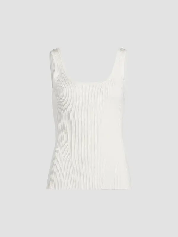Zimmermann Scoopneck Rib-knit Tank - Parchment