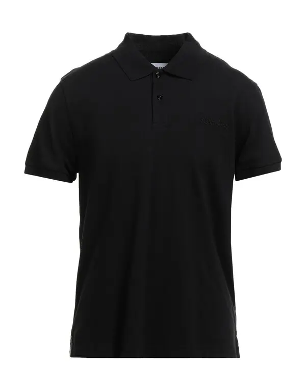 BIKKEMBERGS Polo Shirt Size Cotton, Elastane, Polyester - Black