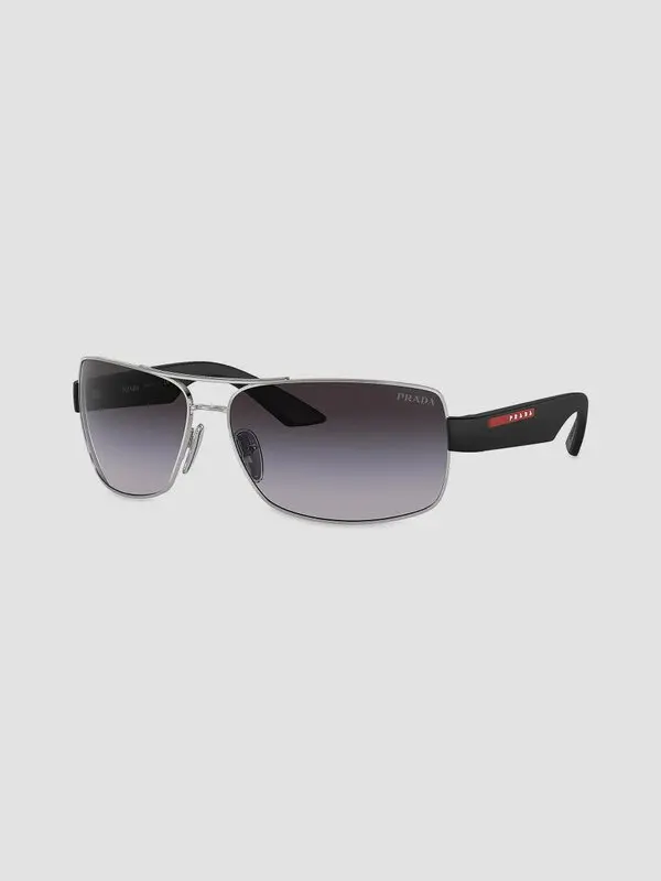 Prada 65mm 50zs Pillow Sunglasses - Silver Smoke Gradient
