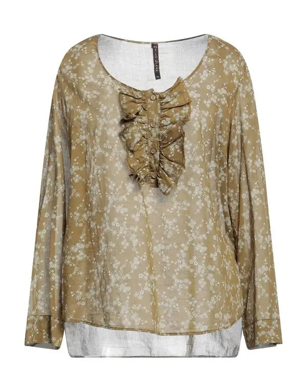 MANILA GRACE Woven Floral Print Top - Green