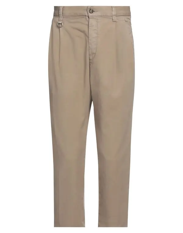 PAOLO PECORA Pants Size Cotton, Elastane - Beige