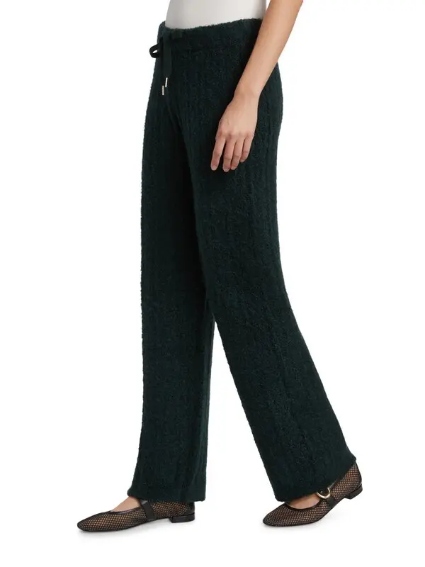 STELLAE DUX Cable-knit Drawstring Sweatpants