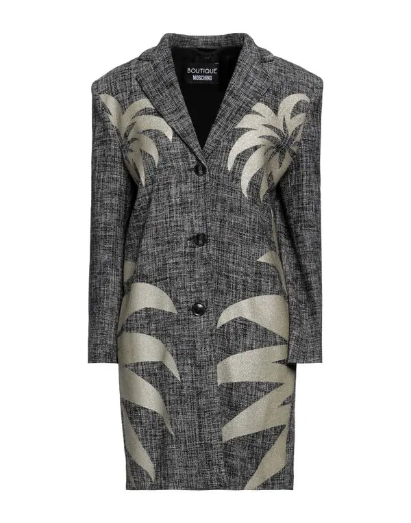 Moschino Single-breasted Coat With Glitter Print
