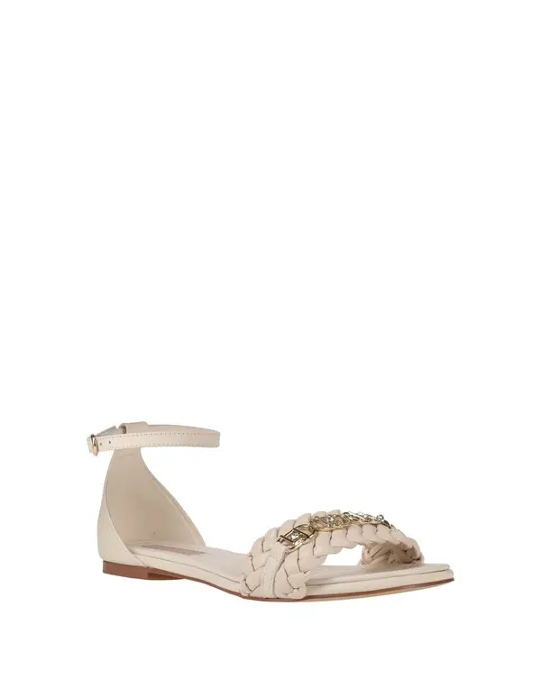Liu Jo Leather Sandals With Logo - White