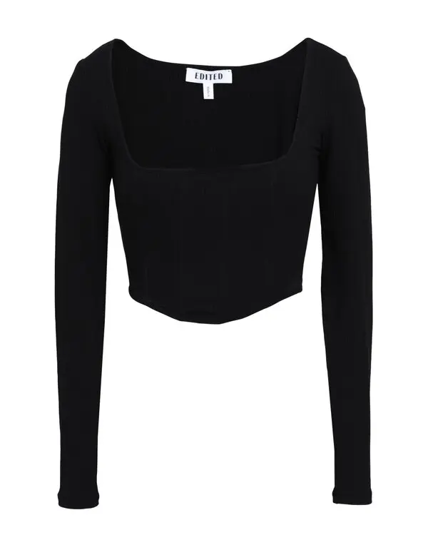 EDITED Long Sleeve Square Neck Crop Top