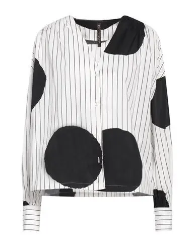 MANILA GRACE Striped Cotton Elastane Shirt - White