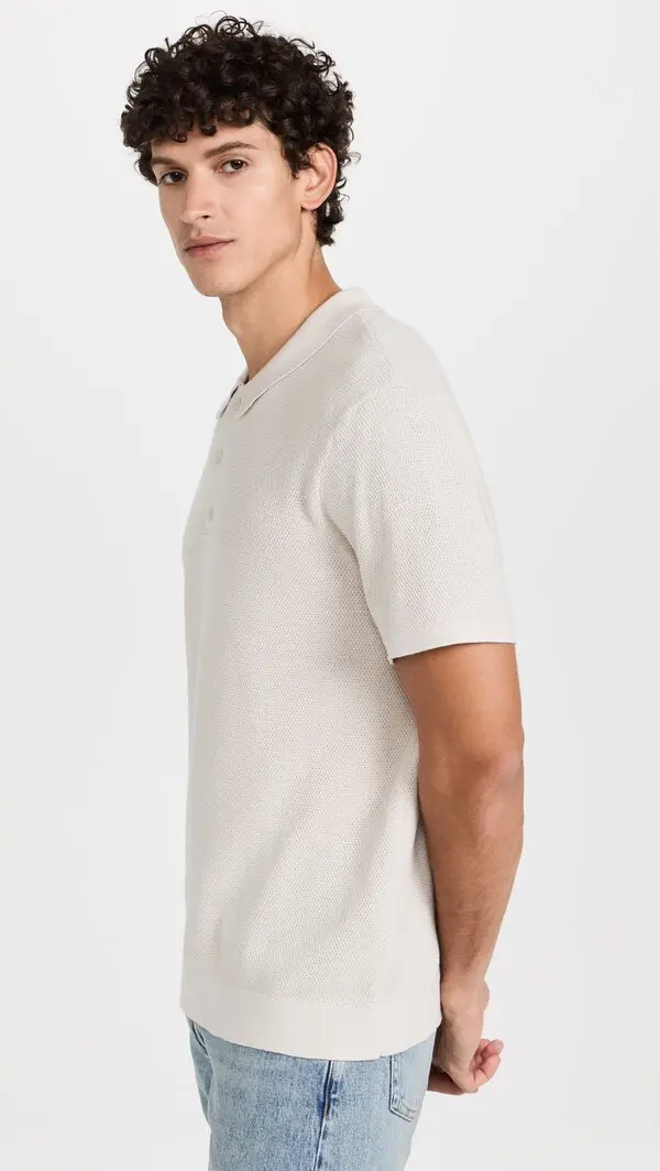 Onia Cotton Textured Knit Polo