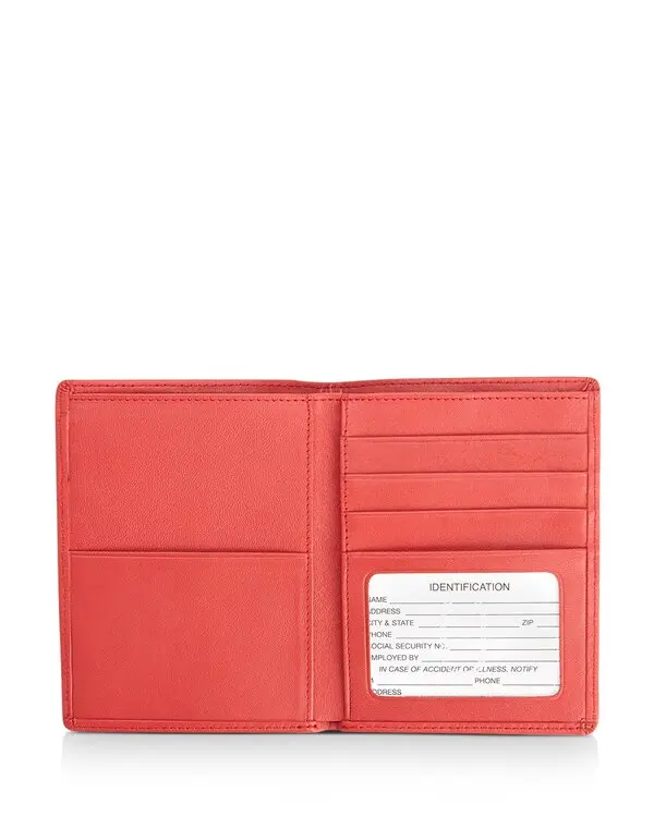 ROYCE NEW YORK Leather Rfid-blocking Passport Case & Wallet - Red
