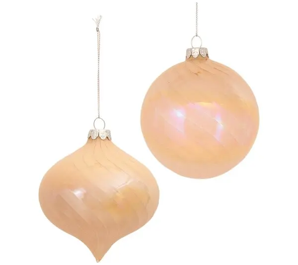 MELROSE Irredescent Glass Ornament - One-color