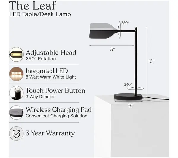 BRIGHTECH Leaf 18' Led Swing Arm Table Desk Lam P
