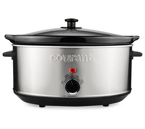 COURANT 7-qt Oval Stainless Steel Slow Cooker - Silver