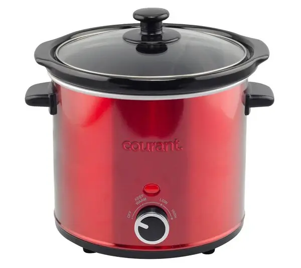 COURANT 3.2 Quart Red Slow Cooker With Removabl E Ceramic Pot - One-color