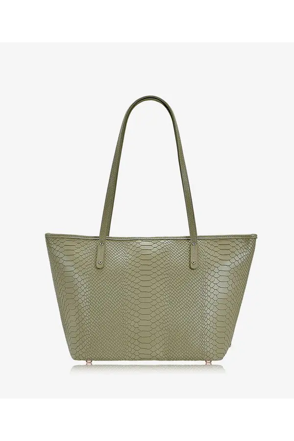 Gigi New York Zip Taylor Embossed Python Tote