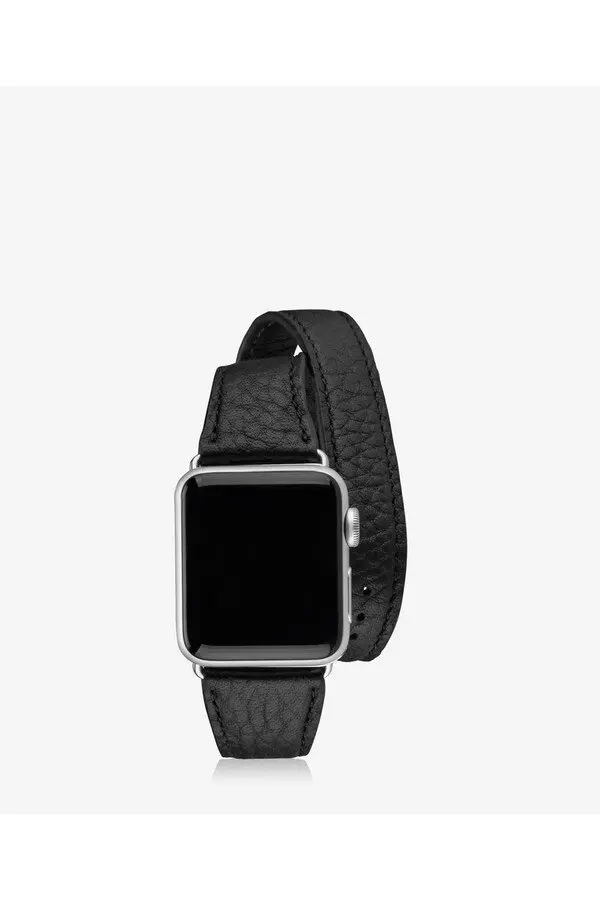 Gigi New York Small Double Wrap Apple Watch Band - Silver