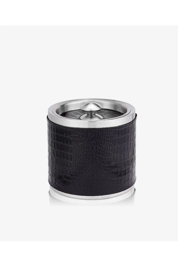 Gigi New York Leather Ice Bucket With Tongs - Natural
