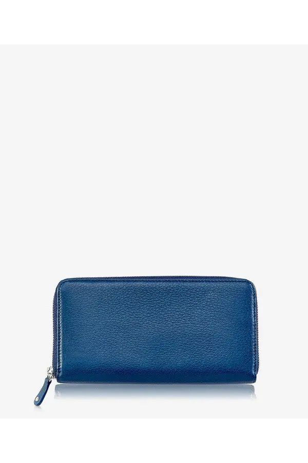 Gigi New York Large Zip Around Wallet - Navy