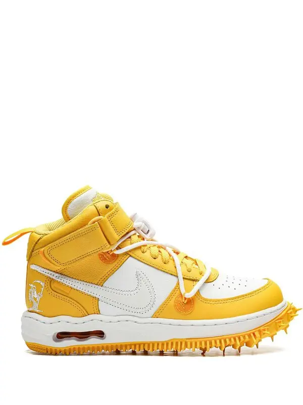 Nike Air Force 1 Mid Off-white Varsity Maize Sneakers - Yellow