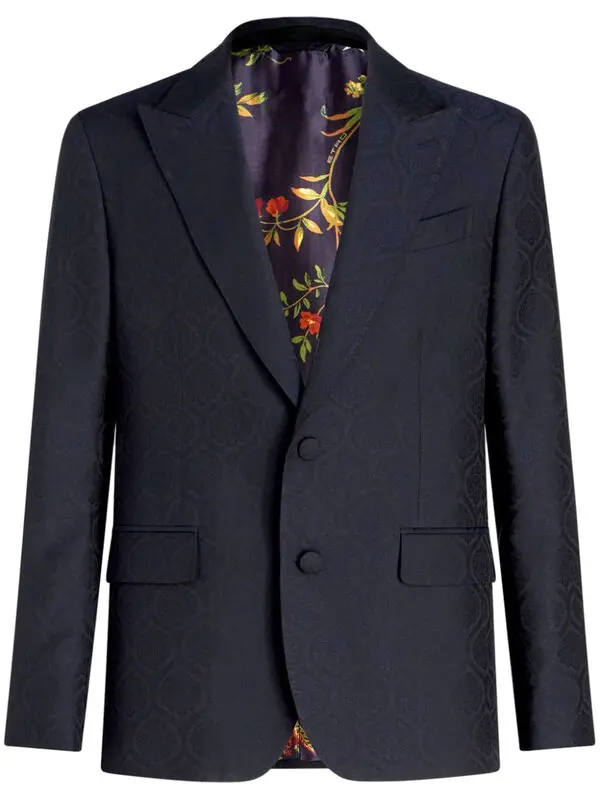 Etro Peak-lapel Single-breasted Blazer - Blue